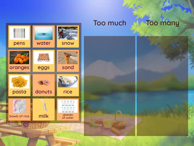 7. Too much vs too many - Group sort