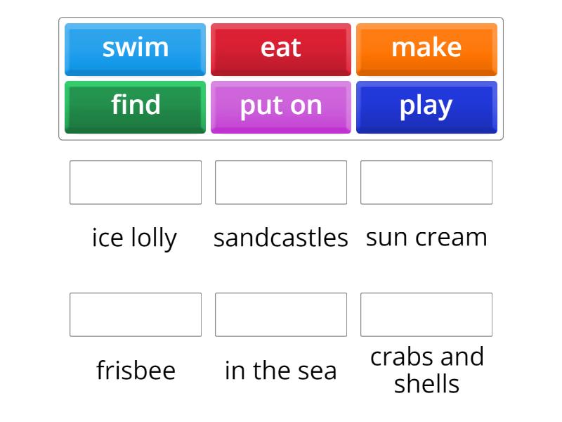 at the beach - Match up