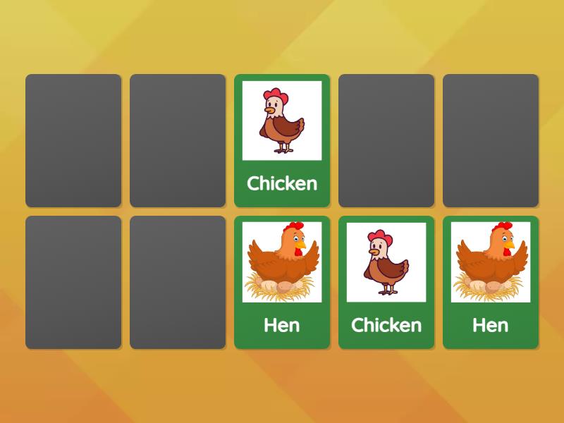 Memory game - Chicken - Matching pairs