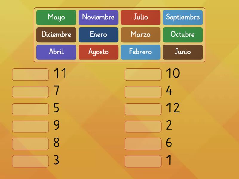LOS MESES DEL AÑO - Match up