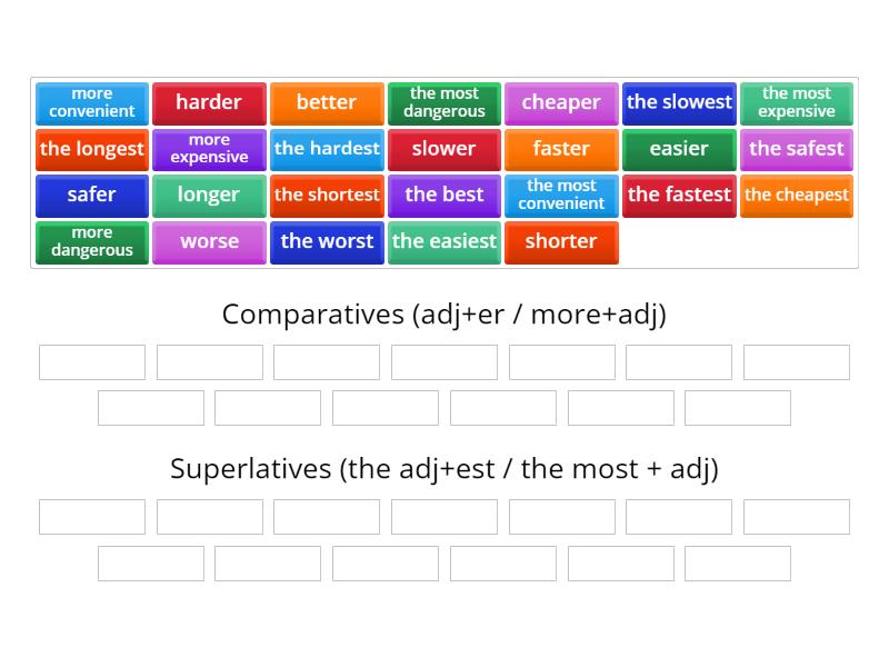 Comparatives vs. Superlatives - Group sort