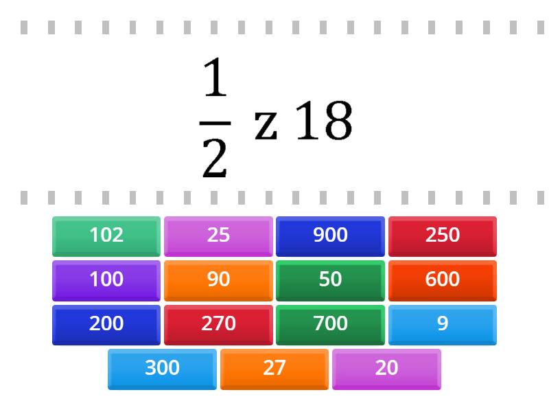Zlomky - část z celku - Najít shodu