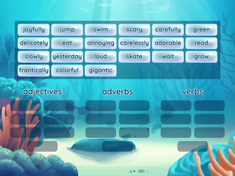 Adjective, Verb and Adverb Sort - Group sort