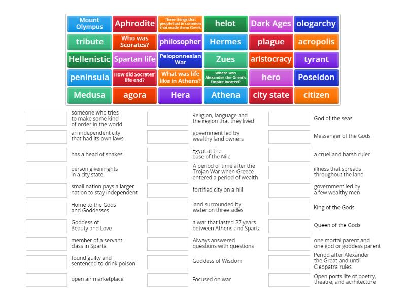 Ancient Greece Review - Match up
