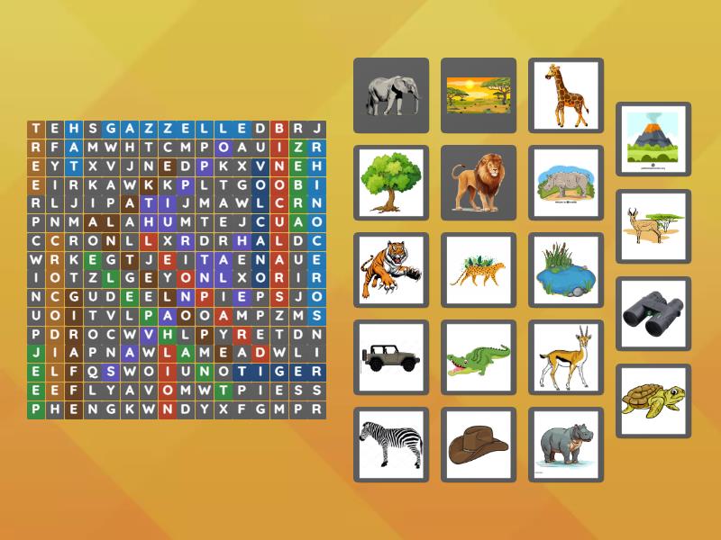 6. Go on a Safari - Wordsearch