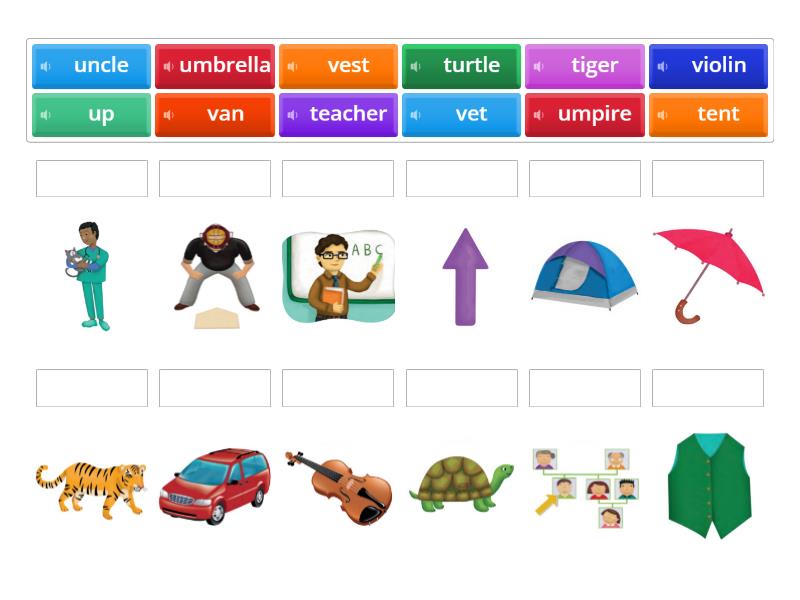 Oxford Phonics 1 Letters TUV - Match up
