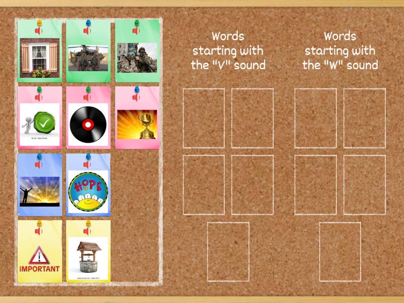 Minimal Pairs: V and W - Group sort