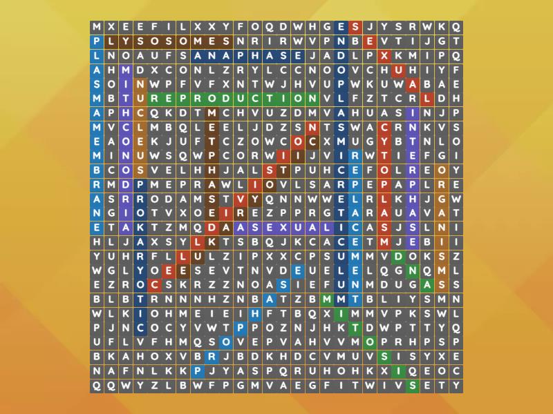 Mitosis Wordwall - Sopa de letras