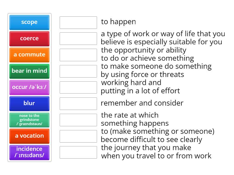 CPE Unit 5 words - Match up