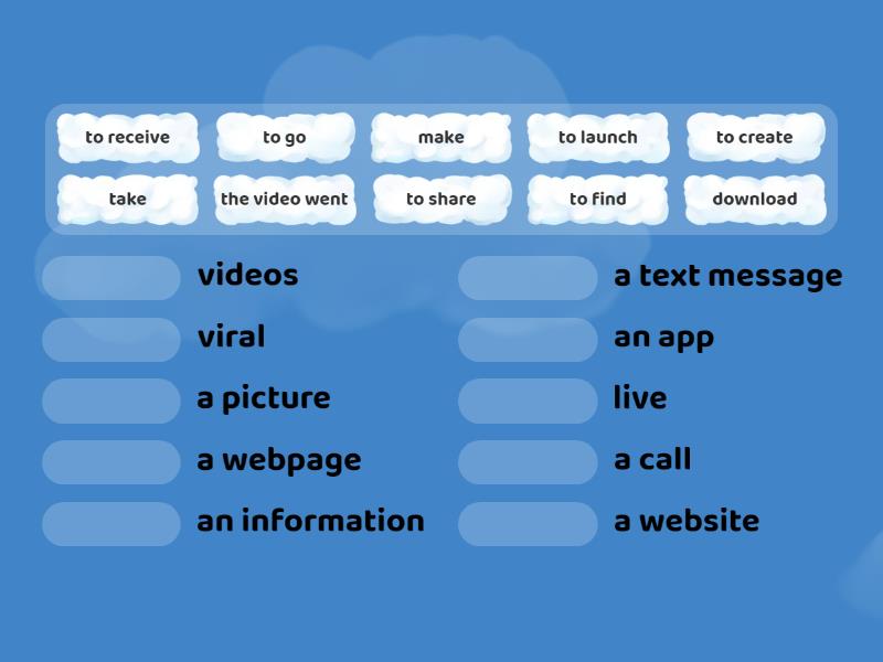 vocabulary technology collocations - Match up