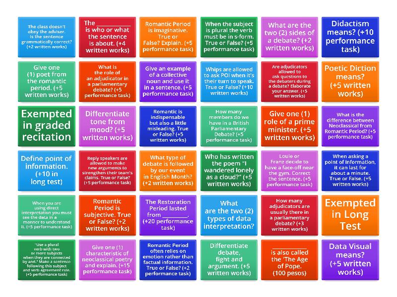 G9 GRADED RECITATION - Flip tiles