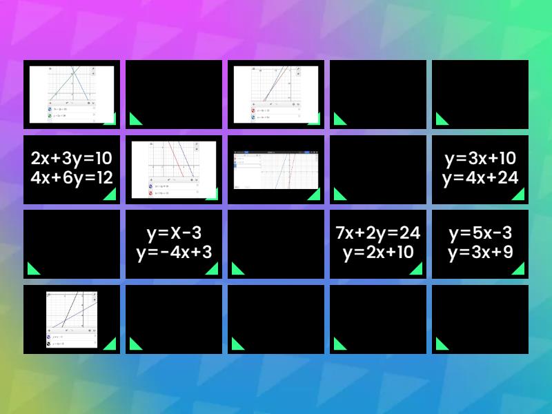 Systems Of Linearequalities Equations Matching Pairs 