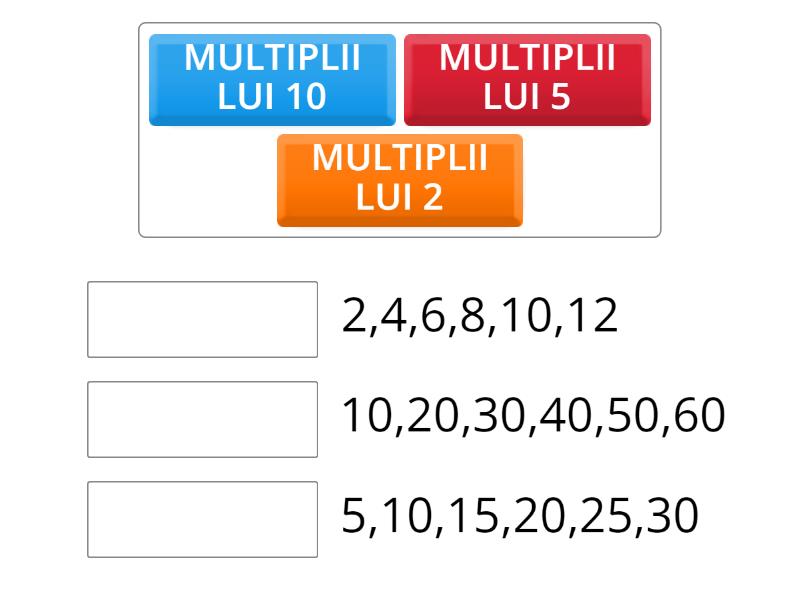 CARE SUNT PRIMII 6 MULTIPLII AI LUI 2,5,10? - Match up