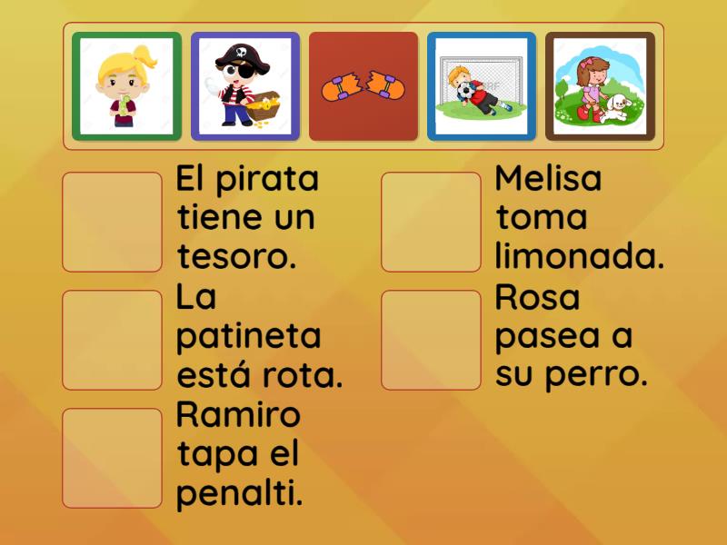 Lee las oraciones y une con su dibujo. - Match up
