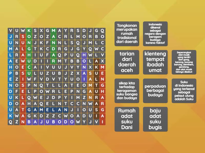 PPKN Kelas 5 - Sopa de letras