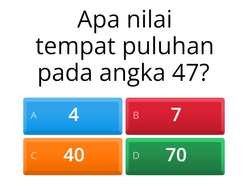 Matematika Kelas 2 SD: Pemahaman Bilangan Cacah sampai 100 - Quiz