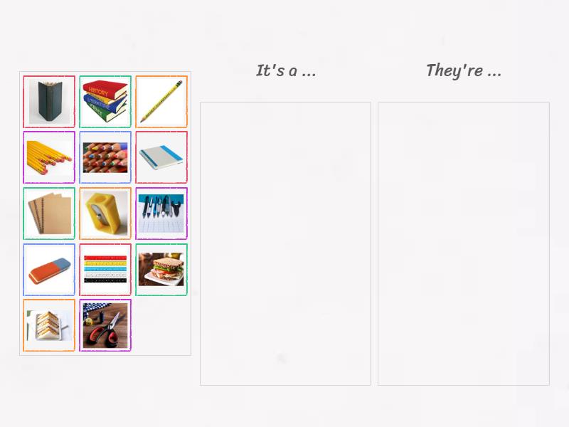 GG1 Get started Classroom objects - Categorize