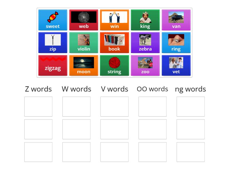 1st form: JOLLY PHONICS GROUP 5 - Group sort