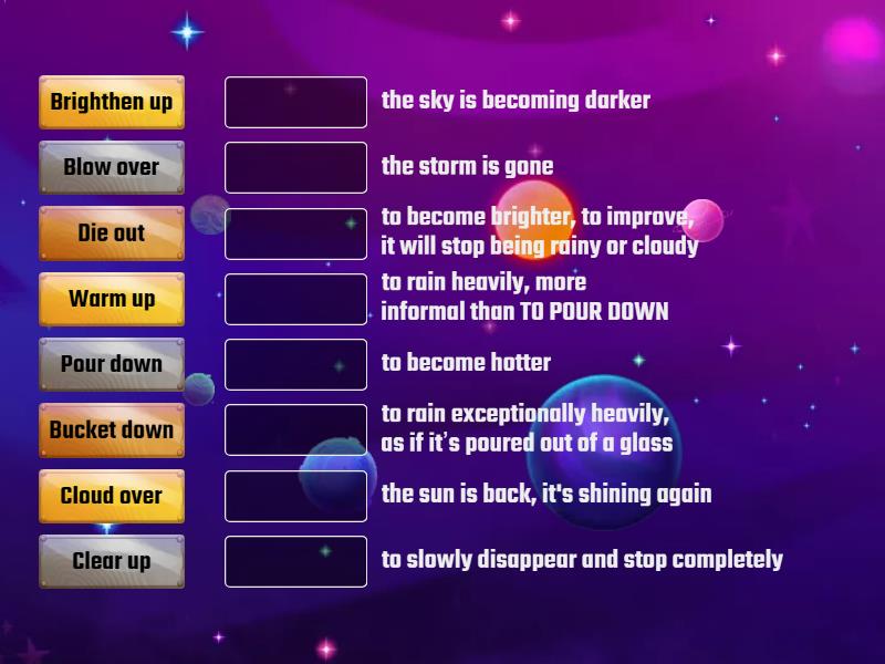 Weather phrasal verbs - Match up