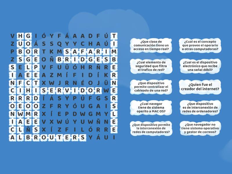 INTERNET - Sopa de letras