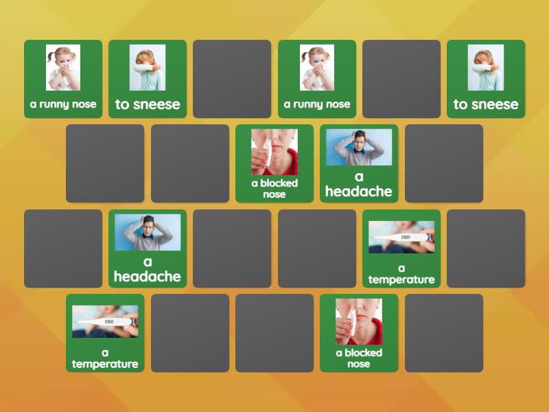 Go getter 3. Unit 5. Illness vocabulary - Matching pairs