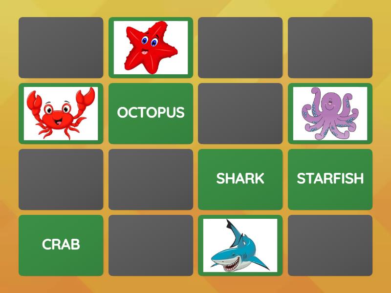 Sea Animals - Matching pairs