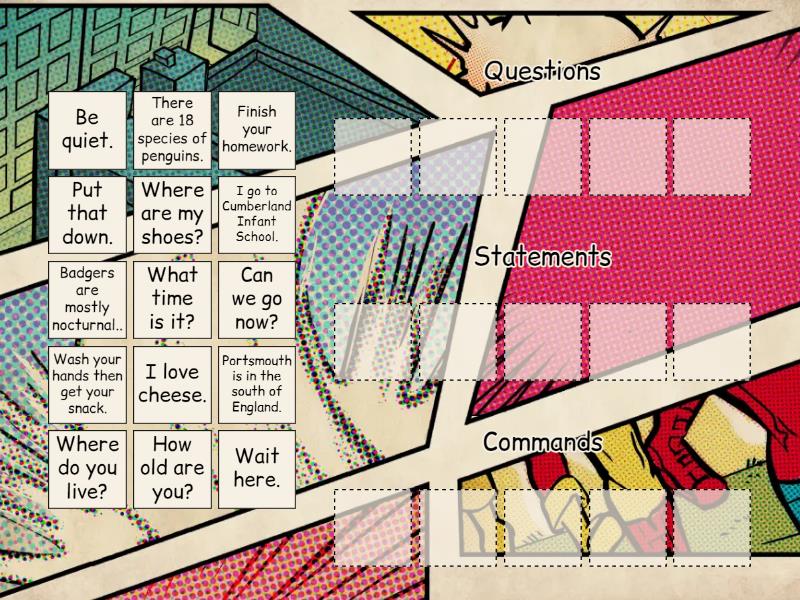 Questions, Statement and Commands - Group sort