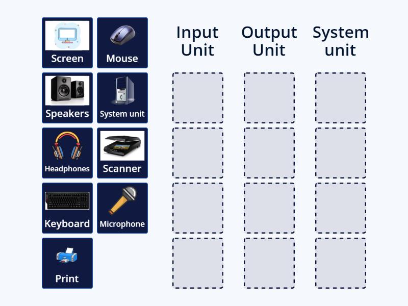 ICT-G2-T1-Input and Output Units - Group sort