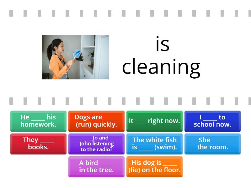Present continuous - Find the match