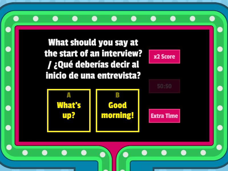 Job interviews - Gameshow quiz