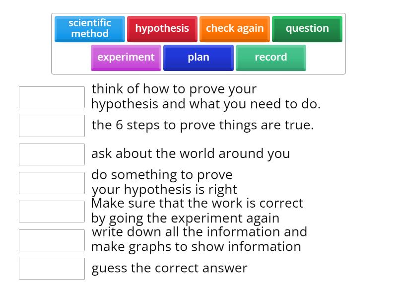 Scientific Method - Match up