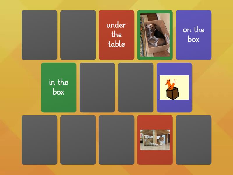 Prepositions Explore together - Matching pairs