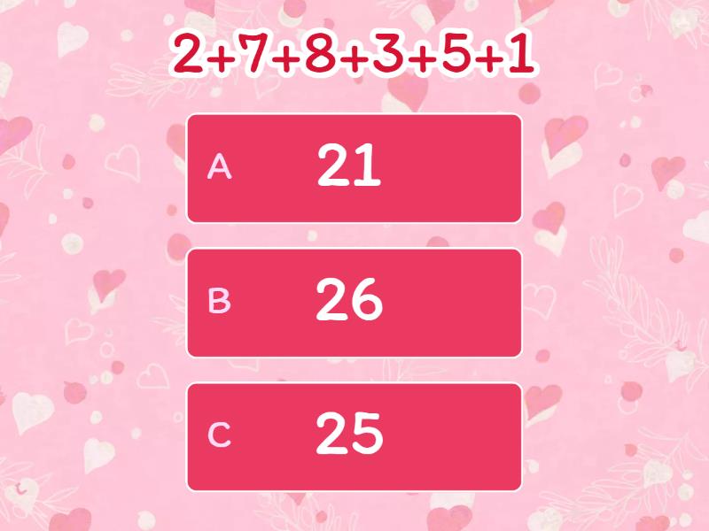 Add the following using the 10 combination - Quiz