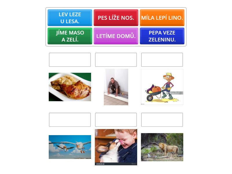 Spoj obrázek s větou - Match up