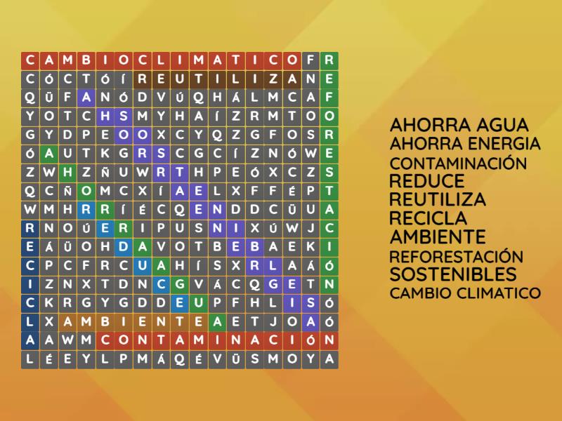 Día mundial del medio ambiente - Sopa de letras