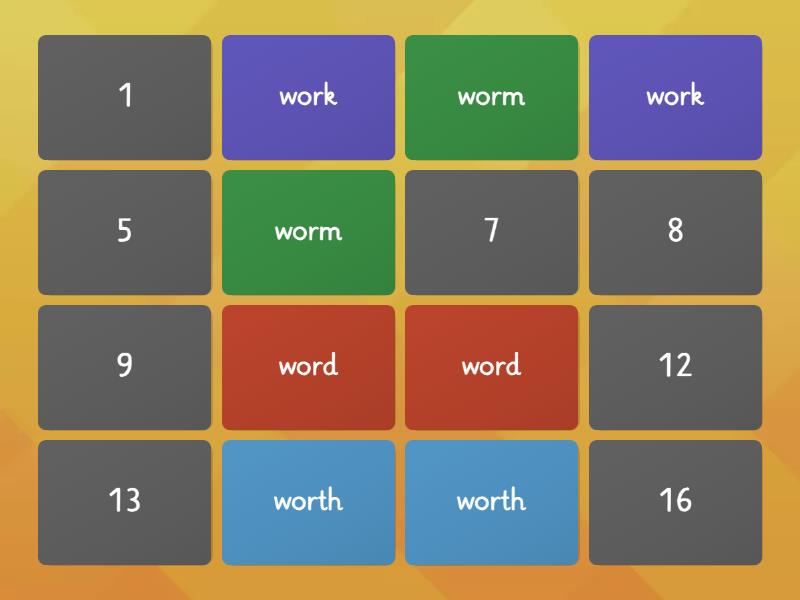 'World of Work' - Matching pairs