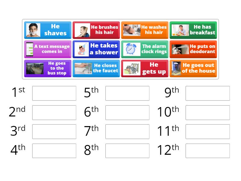 Put the events in chronological order - Rank order