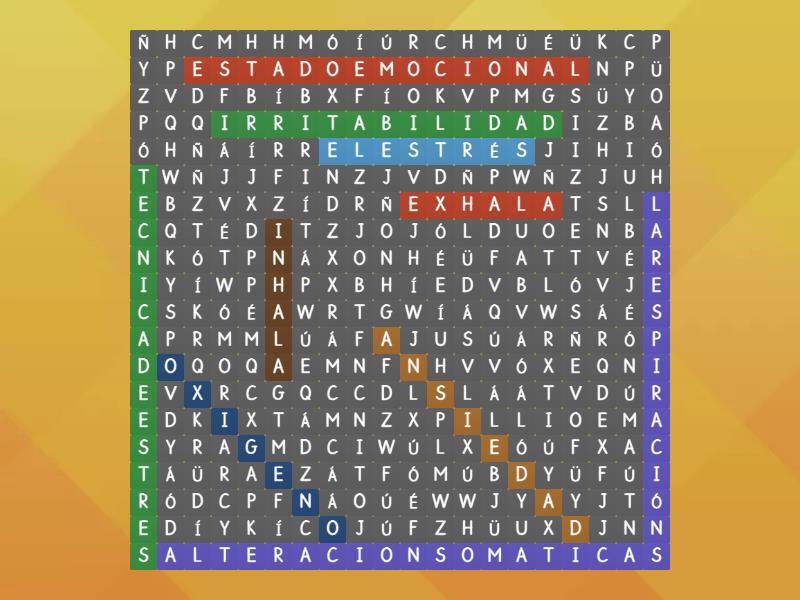 Combatir el Estres - Sopa de letras