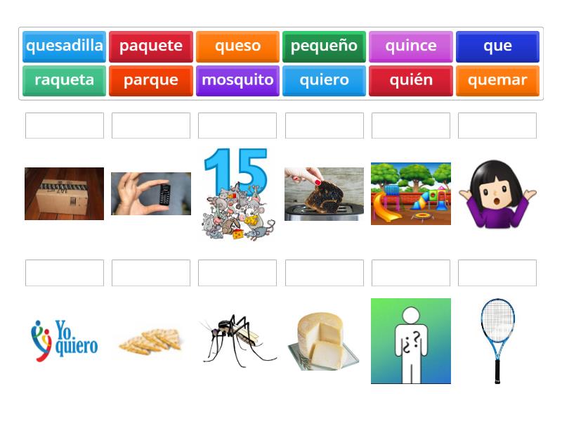 Palabras con que qui - Match up