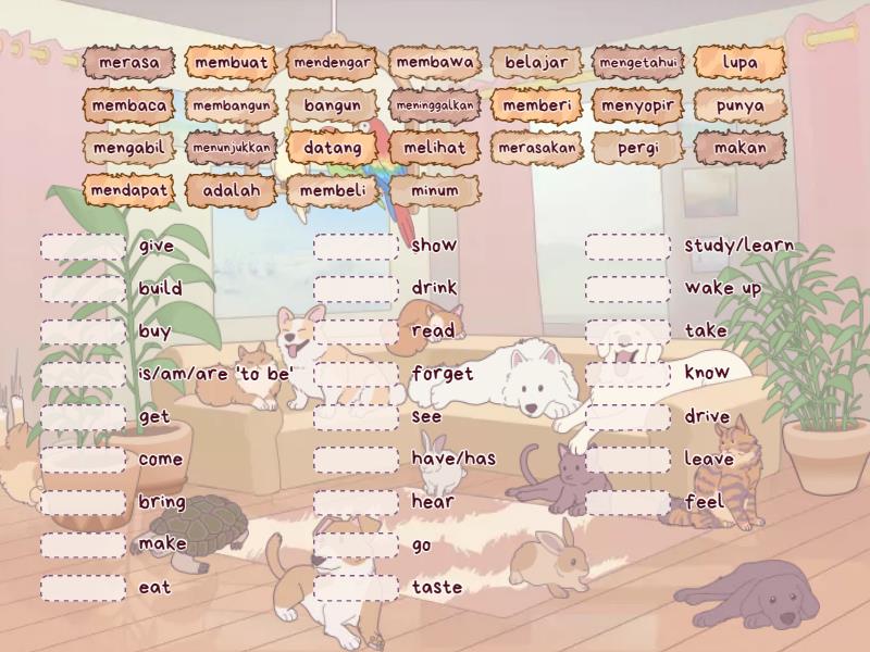 Please match the basic vocabulary ( Bahasa-English) - Match up