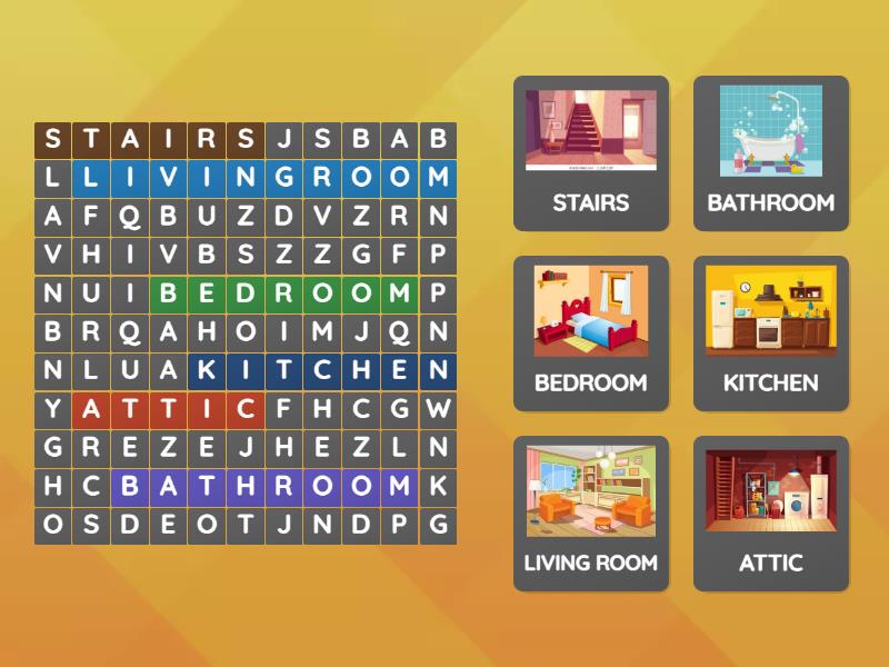 Y2 - Parts of a House - Wordsearch