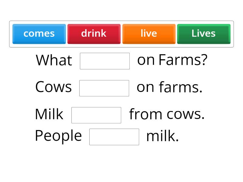 All Kinds of Farms - complete sentences - Complete the sentence