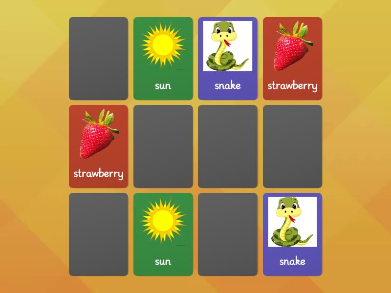 Memory game - Letter S - Matching pairs