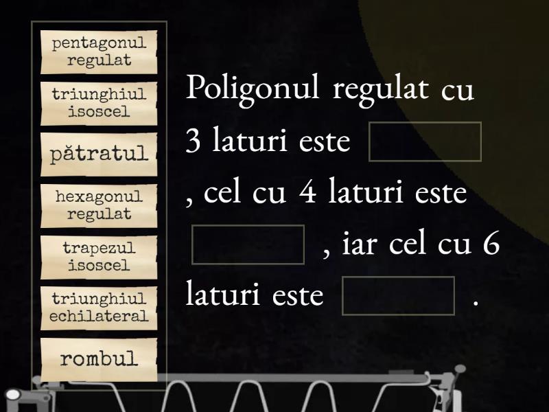 Calculul elementelor în poligoanele regulate - Complete the sentence