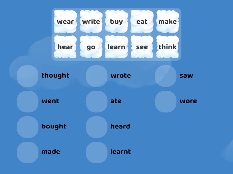 Irregular verbs past simple matching - Match up