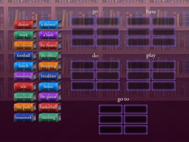 Everyday activities collocations Unit 2 SO A1 - Group sort