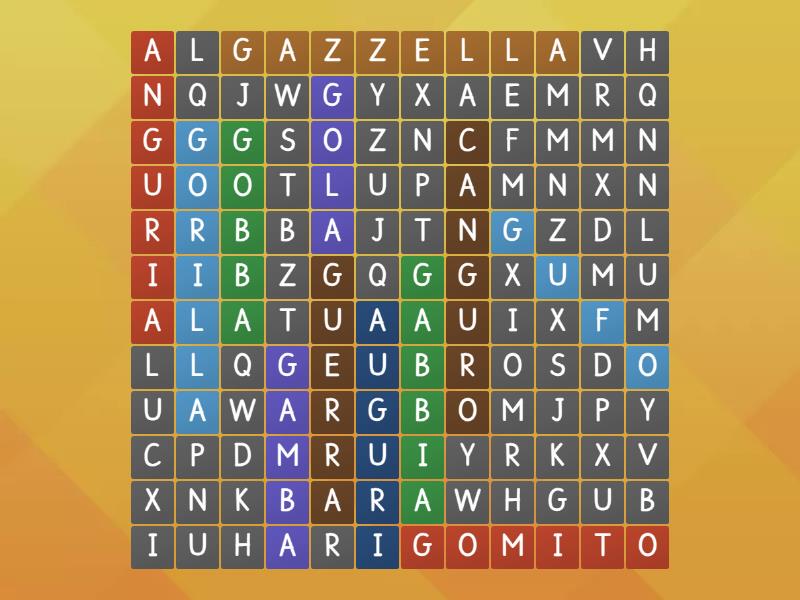 Cerca 12 parole con ga go gu - Wordsearch