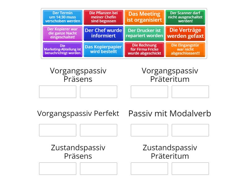 Passiv_zuordnen_Vorgangs- Zustandspassiv - Group sort