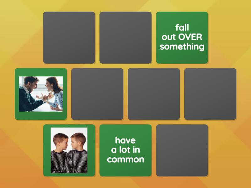 Day 5.2 Memo game (flip 2 cards to match a picture and a collocation ...