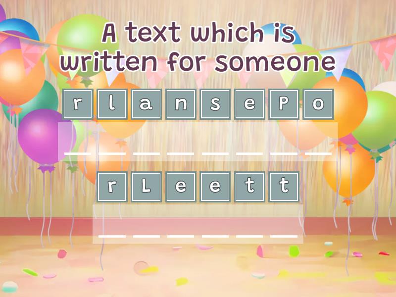 Types of Text - Anagram
